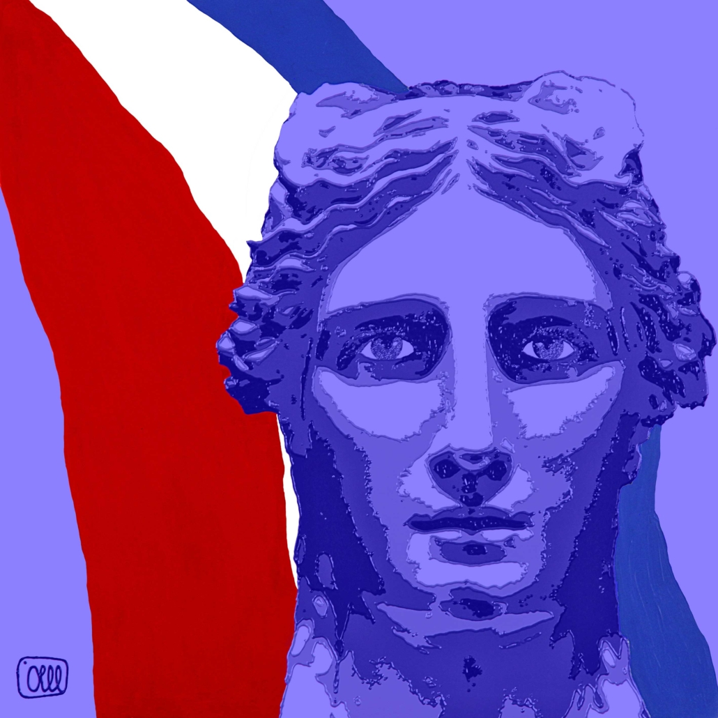 Package (2) de 3 tableaux Marianne Bleu, Blanc et Rouge Plexiglas Fine ...